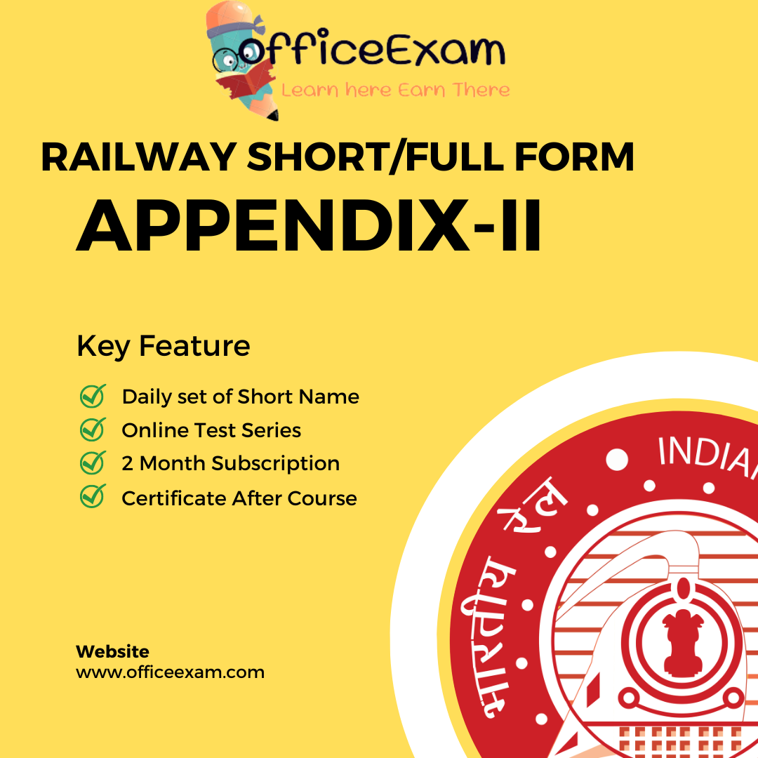 Railway Appendix II Accounts Short Full Form Officeexam Railway Appendix II Accounts Short Full Form Officeexam